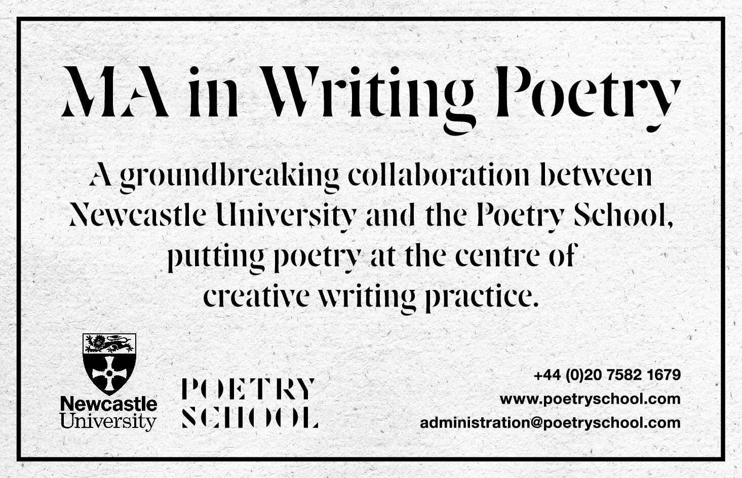 Announcing the MA in Writing Poetry Scholarship • Poetry School